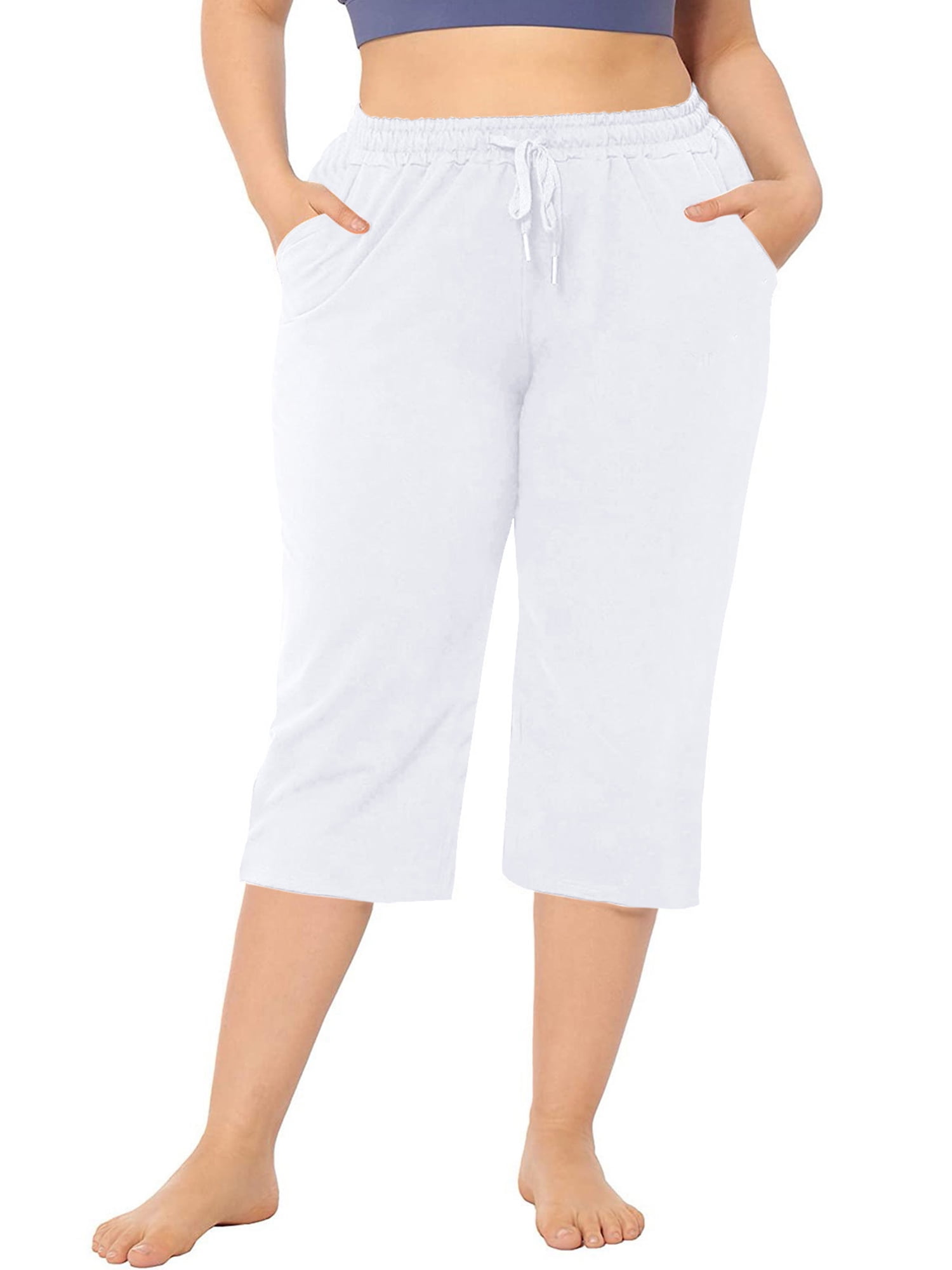 Dance Plus Size Capris Pants for Women, High Waist Palazzo Lounge ...