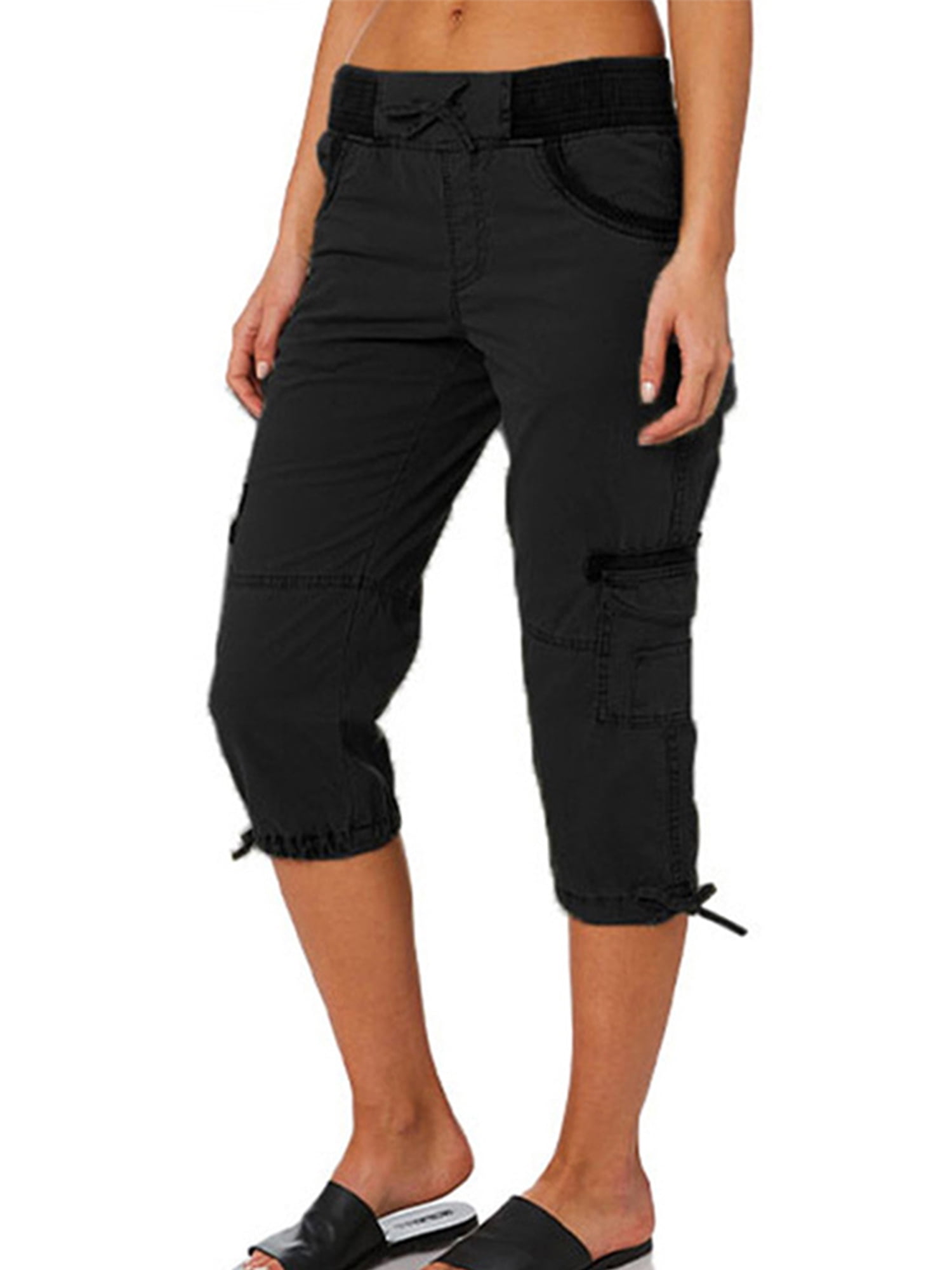 Sexy Dance Summer Cargo Capris Pants For Women Hight Waist Beach Loose ...