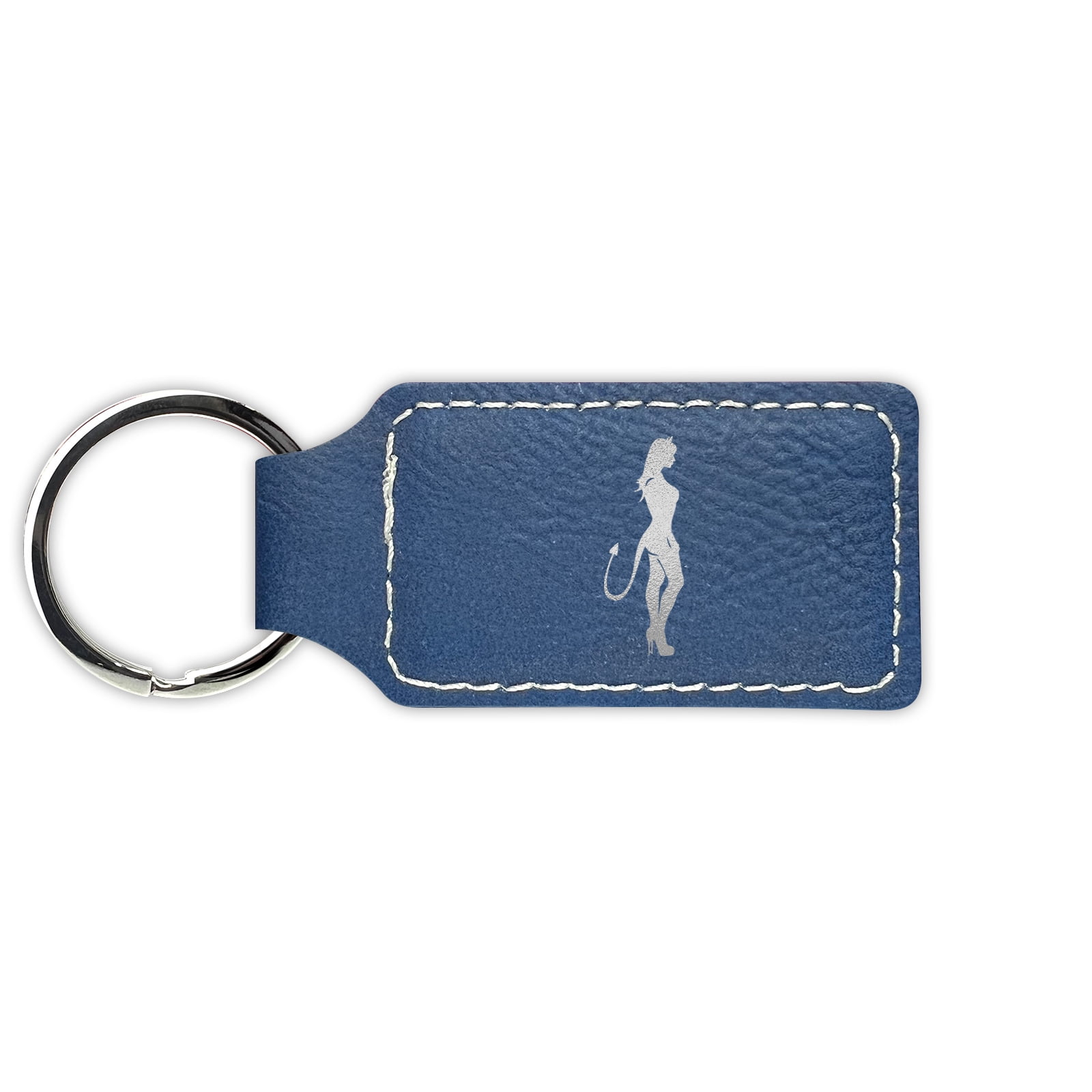 Sexy Devil Girl Keychain Leatherette Rectangle - Laser Engraved - Many ...