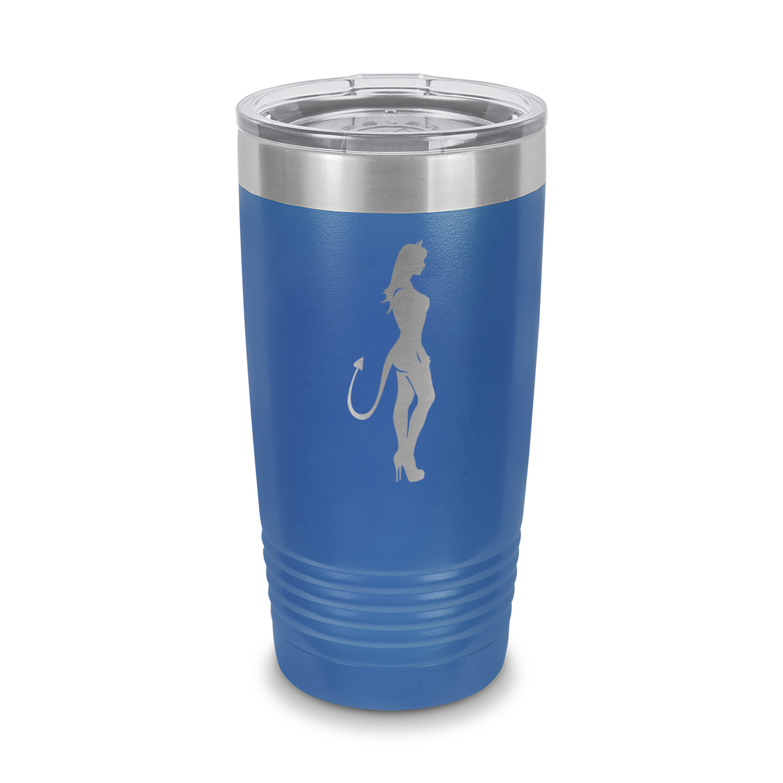 Sexy Devil Girl Tumbler 20 oz - Laser Engraved w/ Clear Lid - Stainless ...