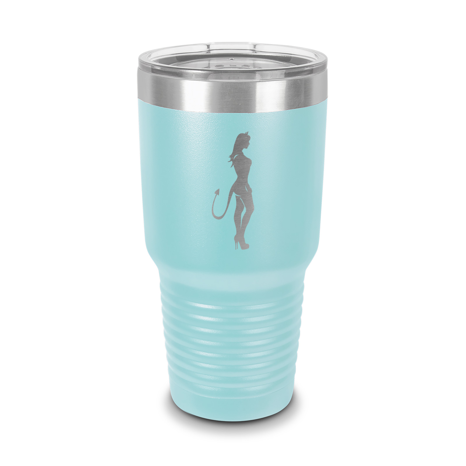 Sexy Devil Girl Tumbler 30 oz - Laser Engraved w/ Clear Lid - Stainless ...