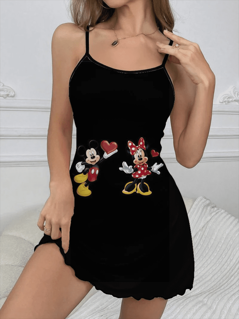 Sexy Dress Lettuce Trim Minnie Mouse Fashion Summer Dresses 2024 Crew ...