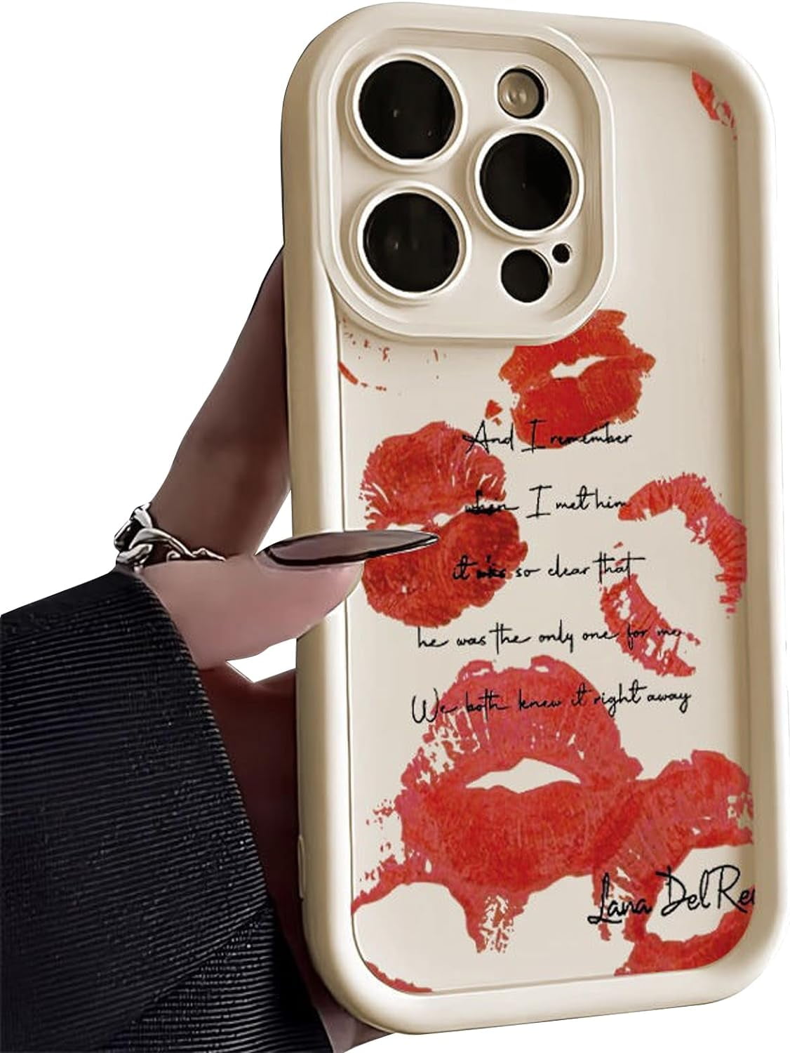 Sexy Girl Red Lips Kiss Silicone Case for iPhone Compatible with iPhone ...