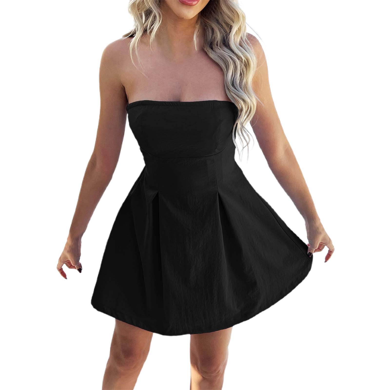 Sexy Girl Style Strapless Backless Dress Party Evening Dress - Walmart.com