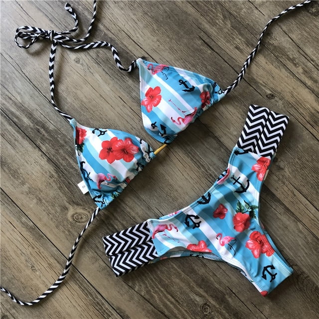 Sexy Halter Swimsuit Women Thong Micro Bikini Push Up 2023 Brazilian
