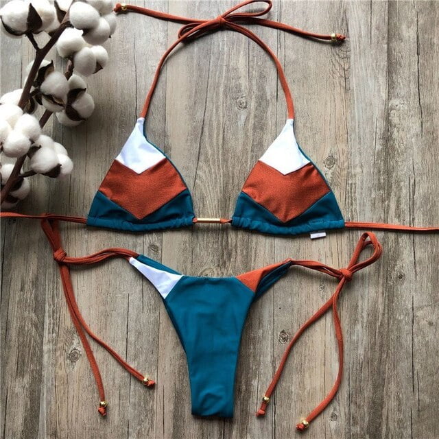 Sexy Halter Swimsuit Women Thong Micro Bikini Push Up 2023 Brazilian