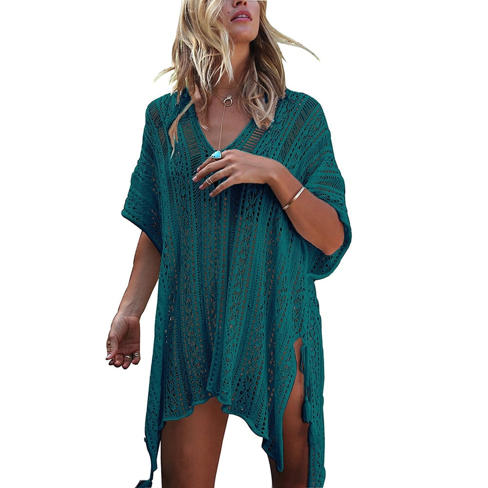 Sexy Ladies Women Solid White Bikini Cover up Beach Dress Swimwear ...