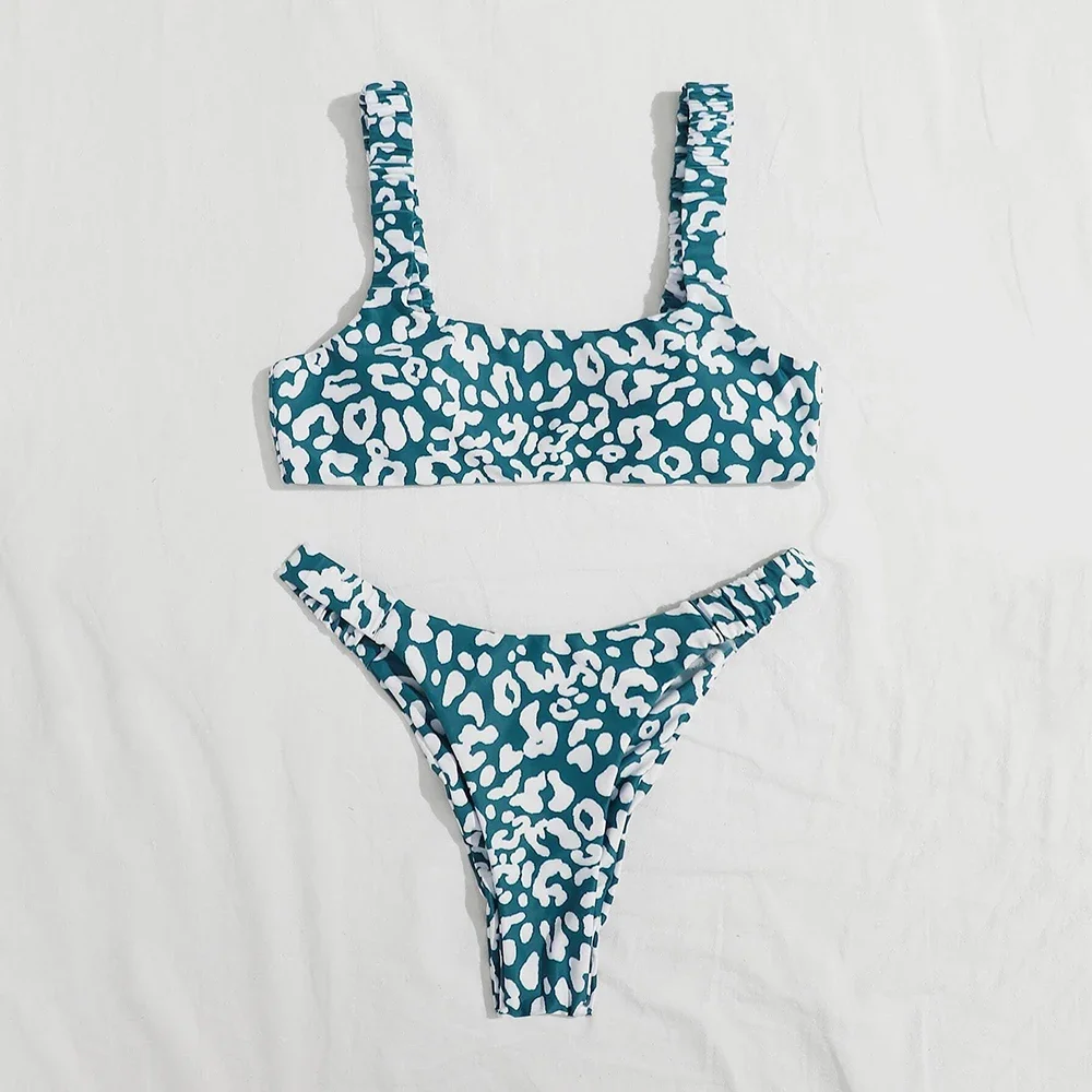 Sexy Leopard Print Bandeau Bikinis Set Mujer Swimwear Women Micro Thong ...