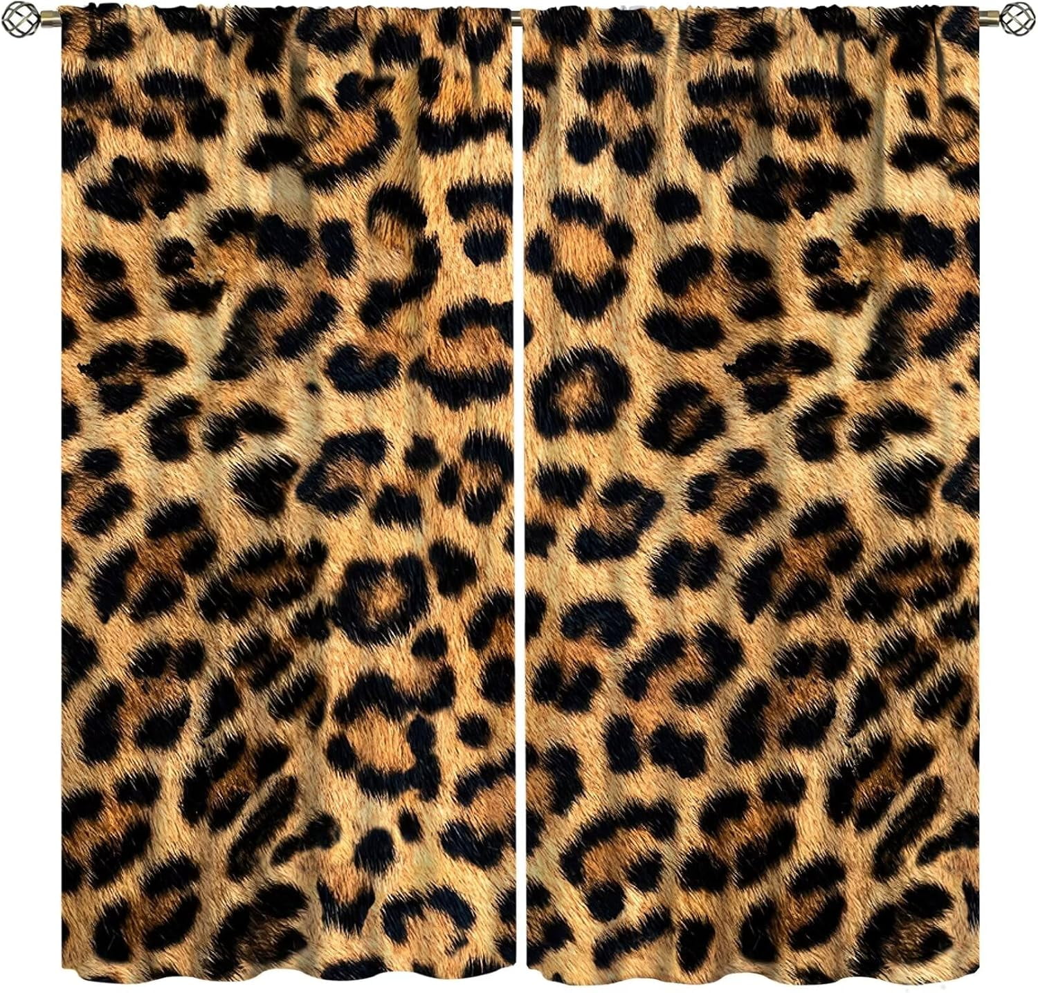 Sexy Leopard Print Curtains Brown Animal Texture Wild Animals Print ...