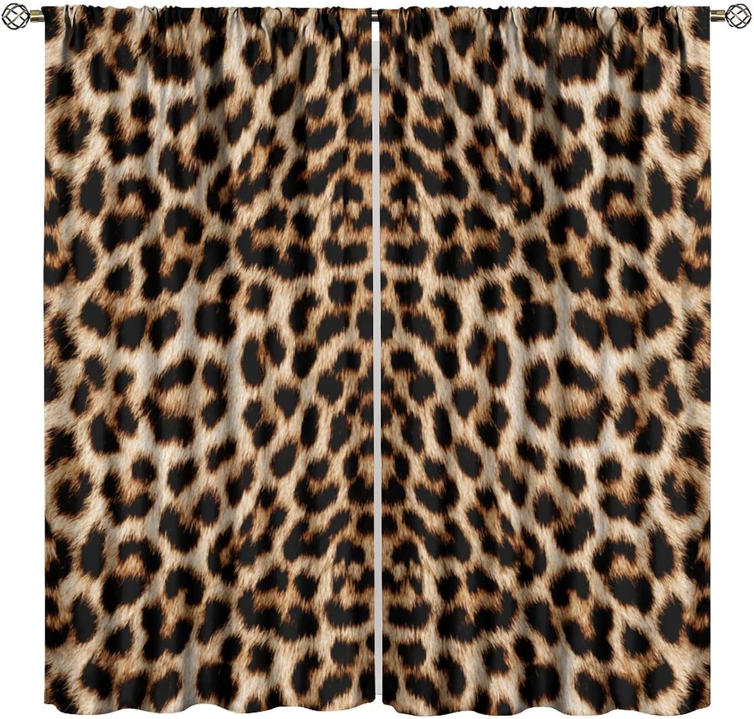 Sexy Leopard Print Curtains Brown Animal Texture Wild Animals Print ...