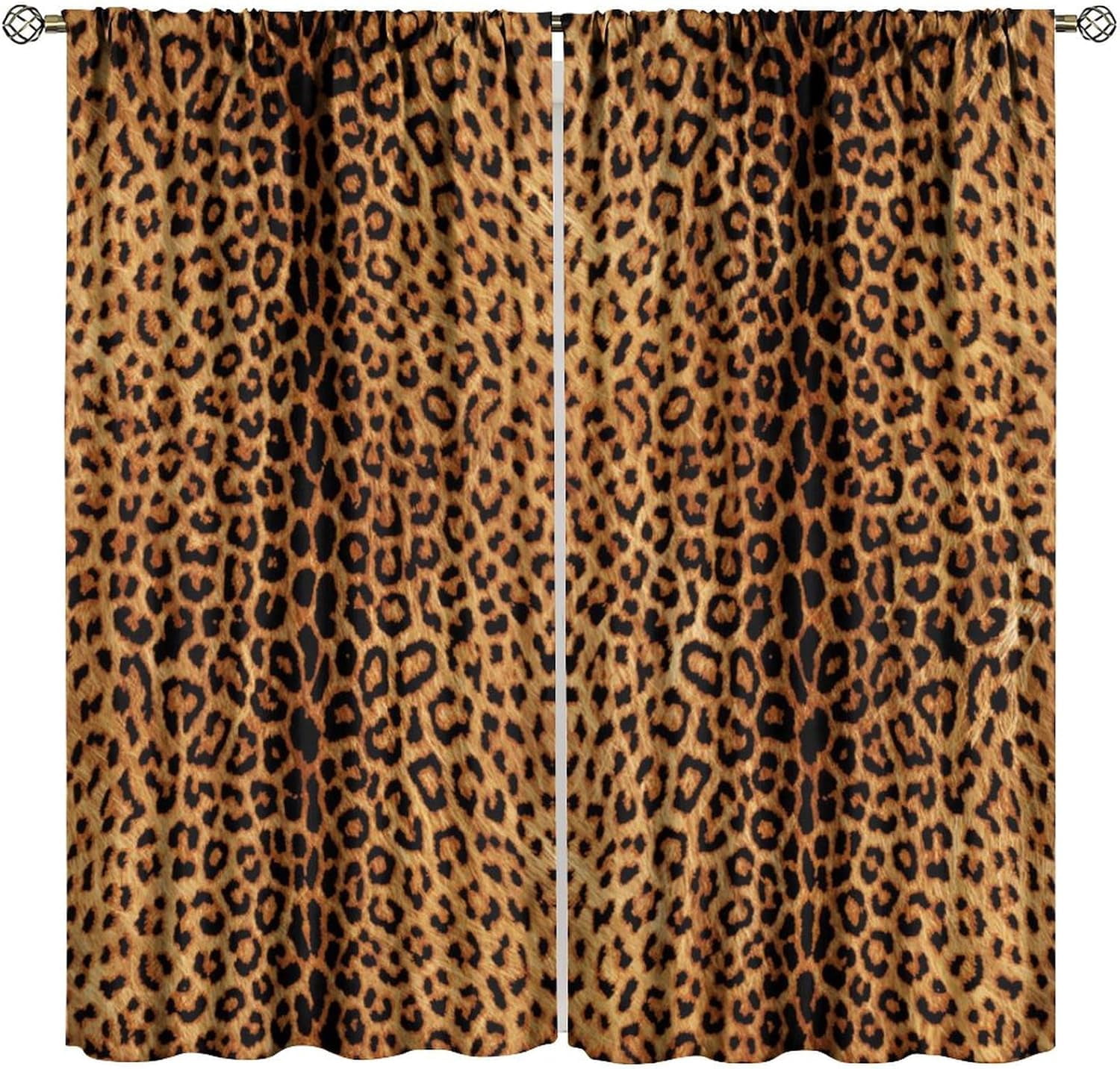 Sexy Leopard Print Curtains Brown Animal Texture Wild Animals Print ...