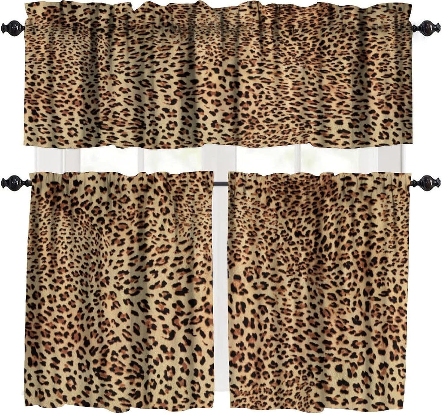 Sexy Leopard Print Valance Curtain Brown Animal Texture Wild Animals ...