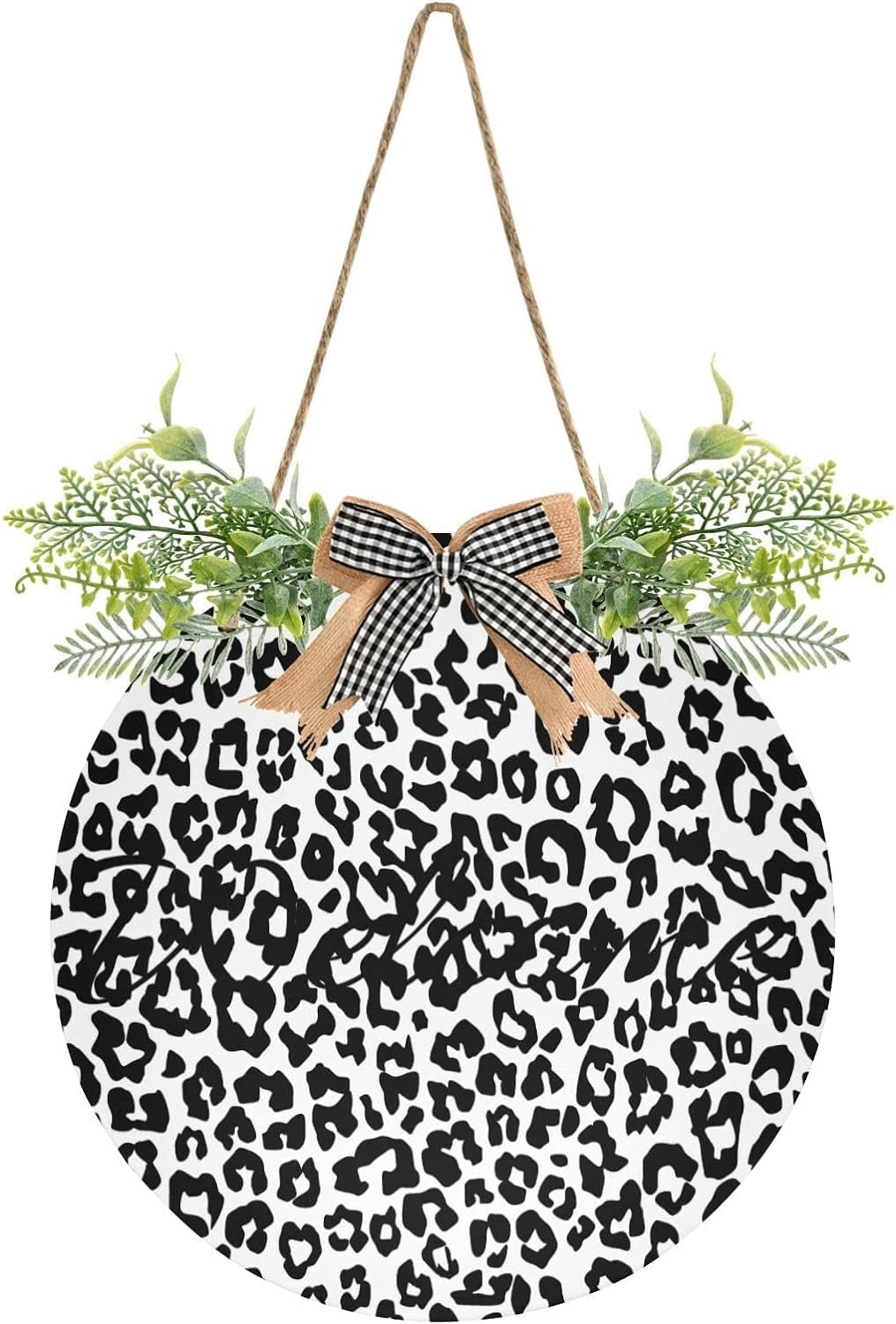 Sexy Leopard Print Welcome Sign for Front Door, Round Sign Hanging ...