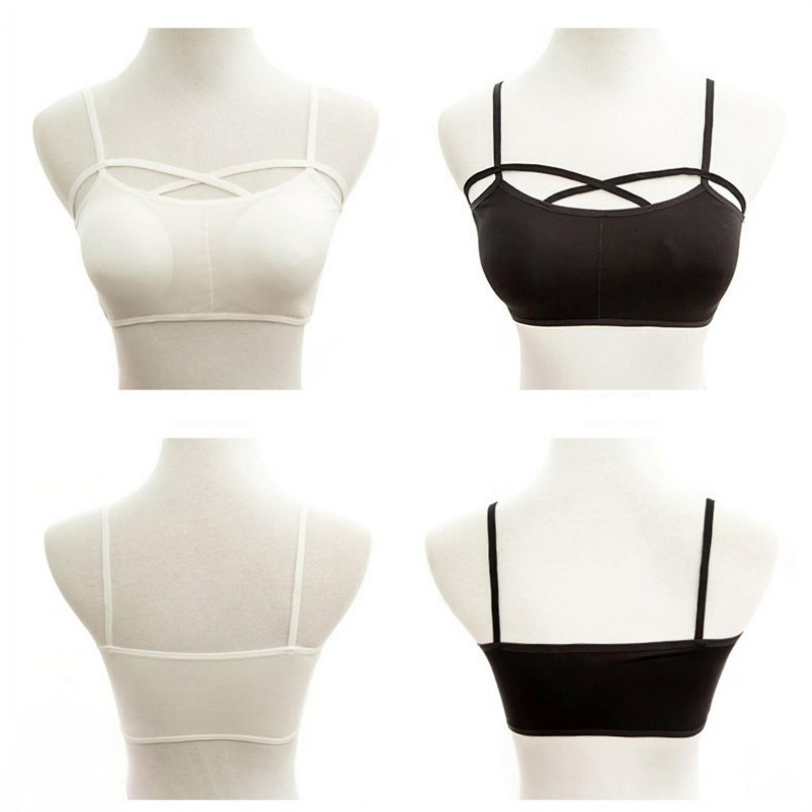 Sexy Lingerie Front Cross Strap Padded Crop Top Solid Cut-Out Hollow ...