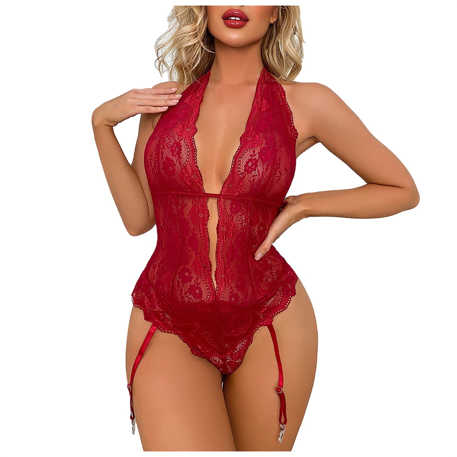 Sexy Lingerie For Women Hollow Out Floral Lace Bodysuit One Piece