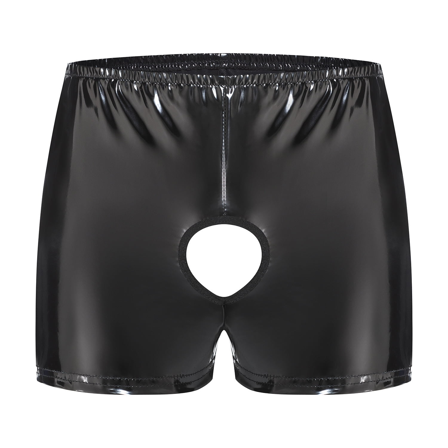 Sexy Men Hollow 5XL Boxers Male Underwear Faux Leather Open Butt ...