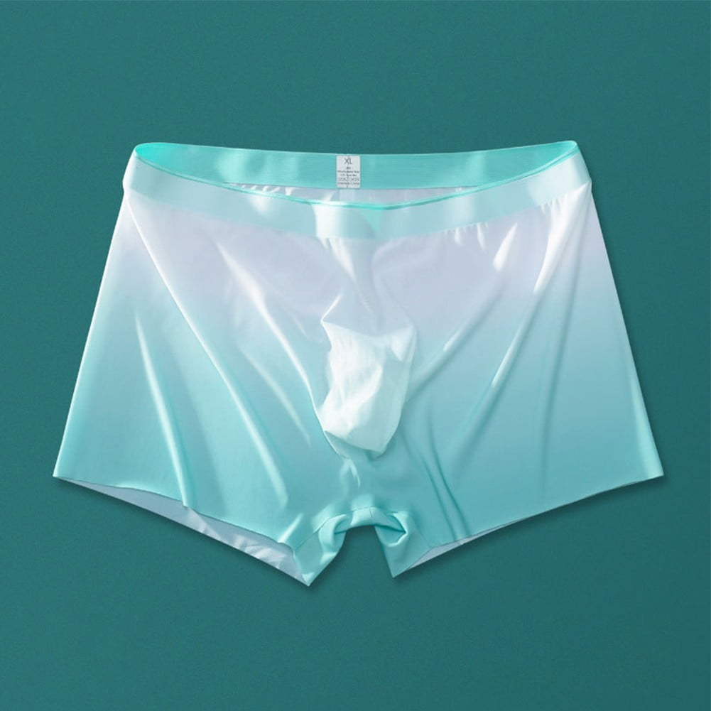 Sexy Men Ice Silk Sheer Underwear Underpants Breathable Ultrathin Boxer ...
