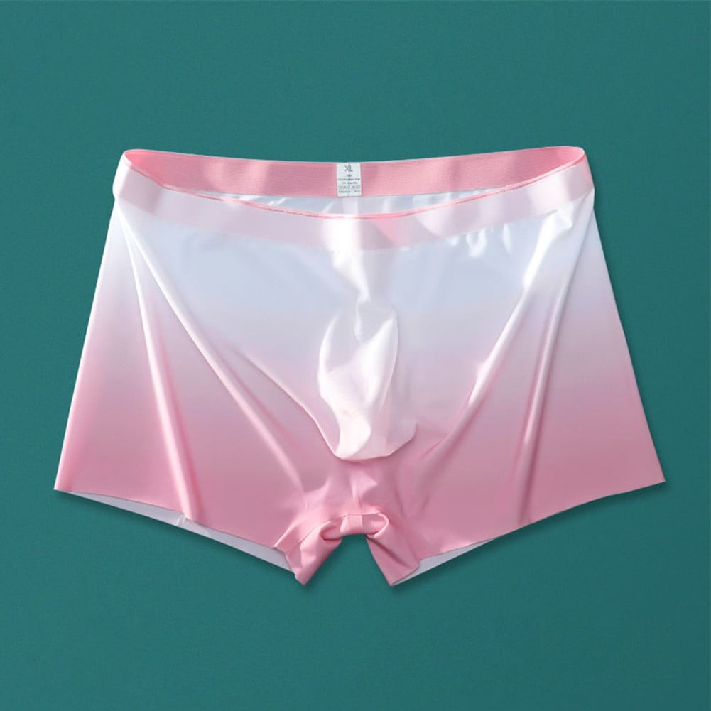 Sexy Men Ice Silk Sheer Underwear Underpants Breathable Ultrathin Boxer ...