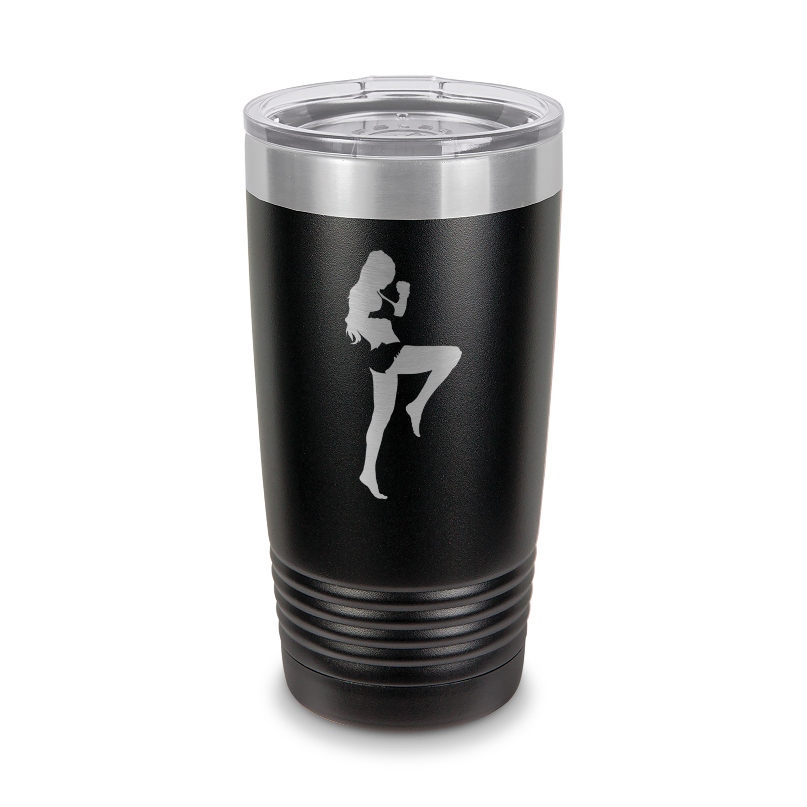 Sexy Muay Thai Tumbler 20 oz - Laser Engraved w/ Clear Lid - Stainless ...