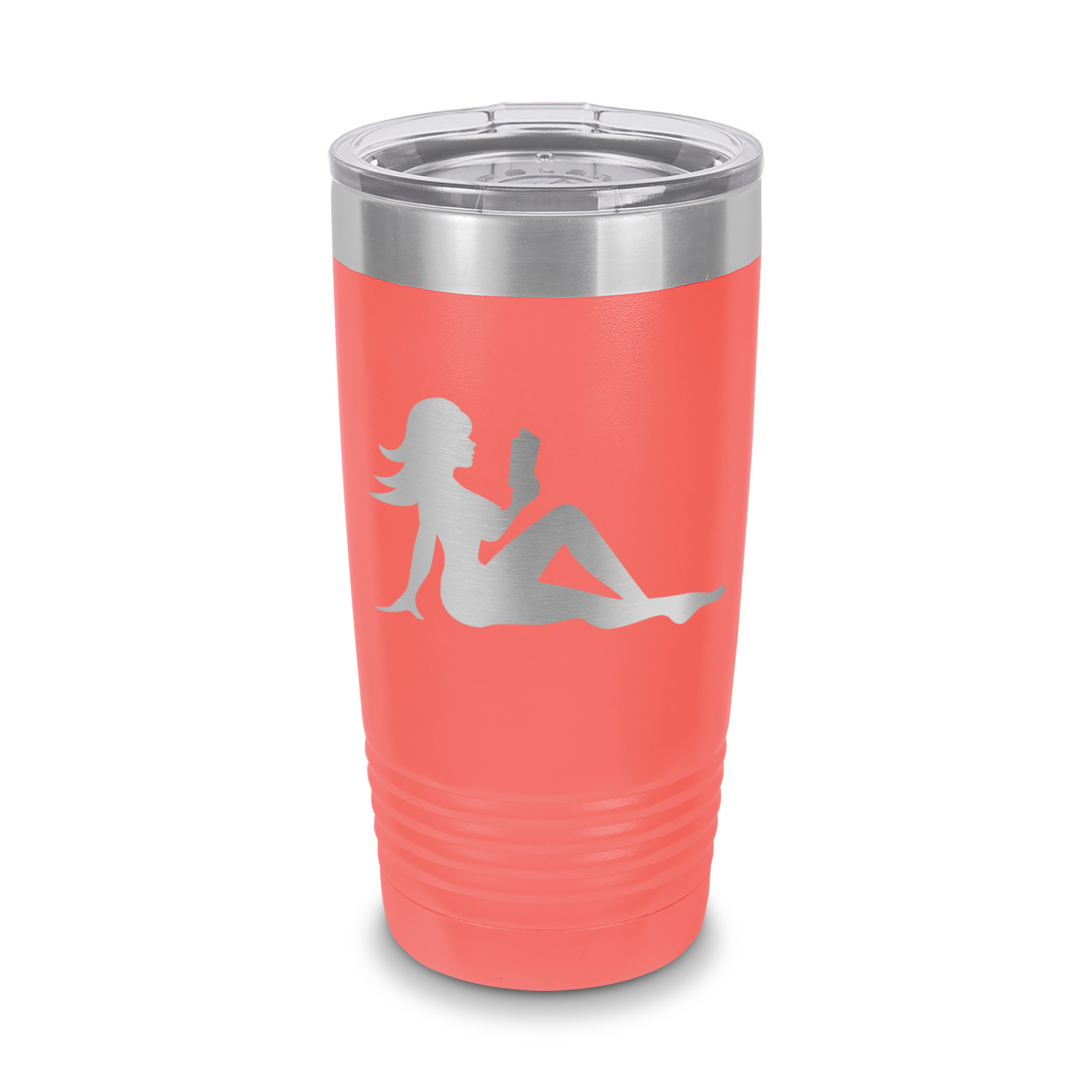 Sexy Mudflap Girl Reading Book Tumbler 20 oz - Laser Engraved w/ Clear ...