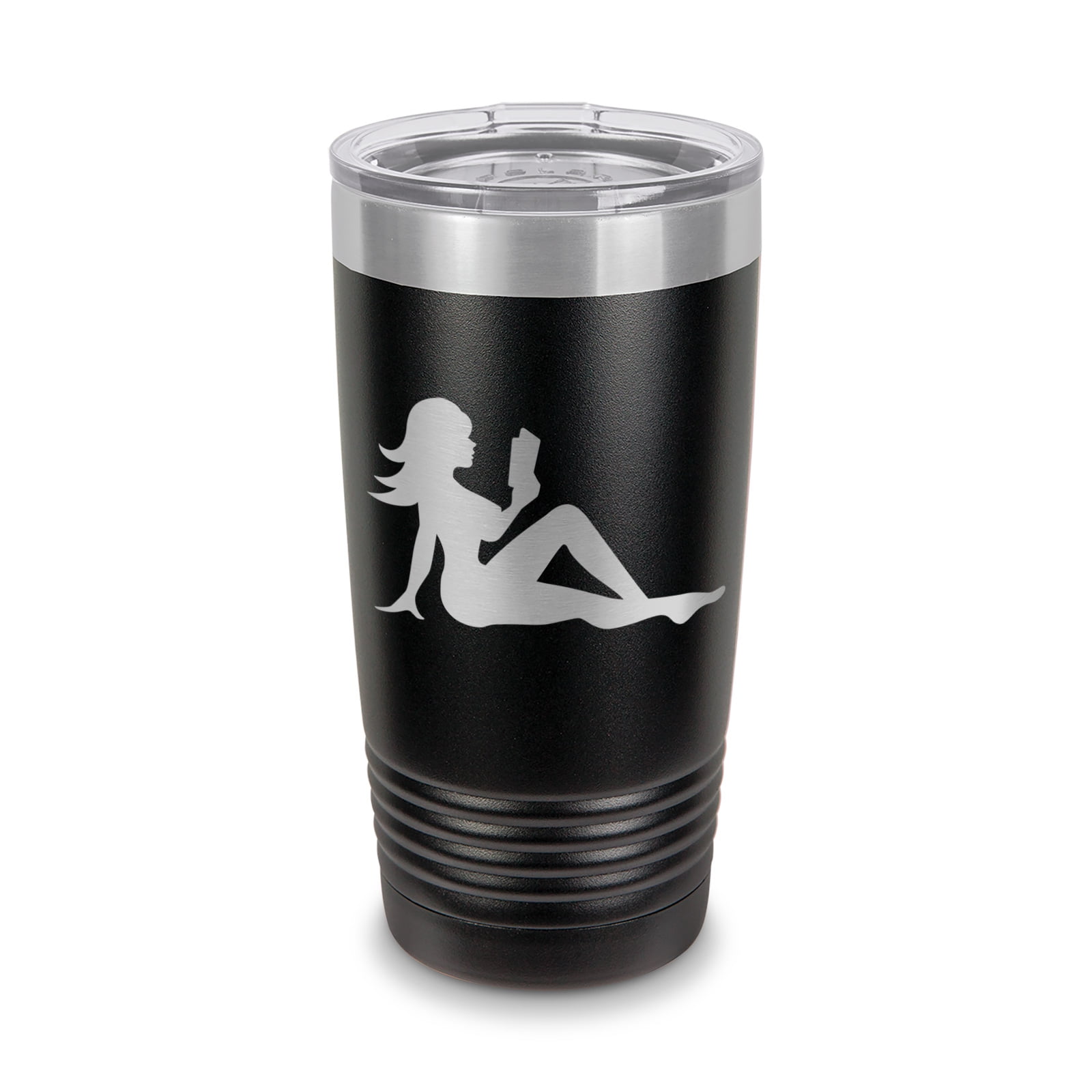 Sexy Mudflap Girl Reading Book Tumbler 20 oz - Laser Engraved w/ Clear ...