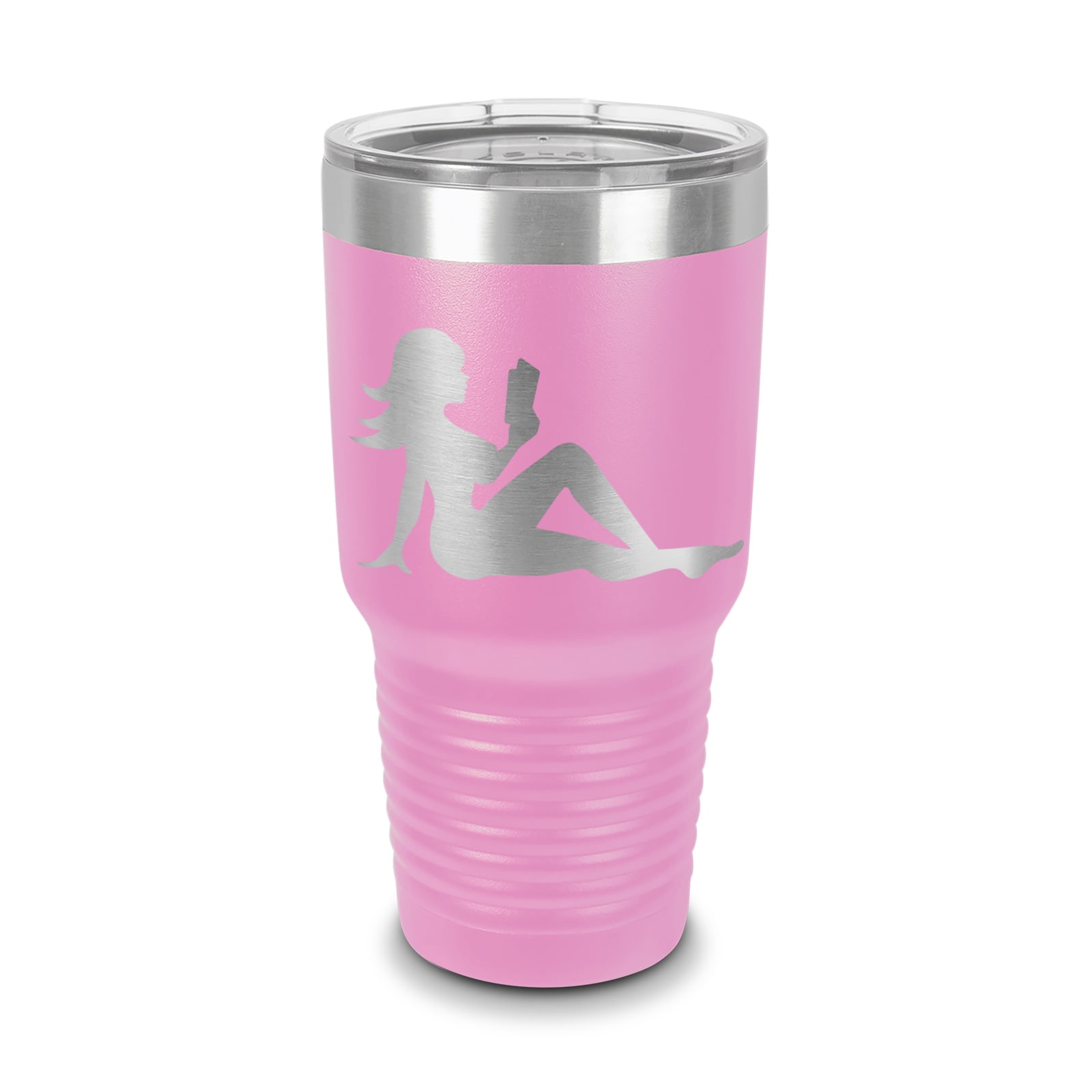 Sexy Mudflap Girl Reading Book Tumbler 30 oz - Laser Engraved w/ Clear ...