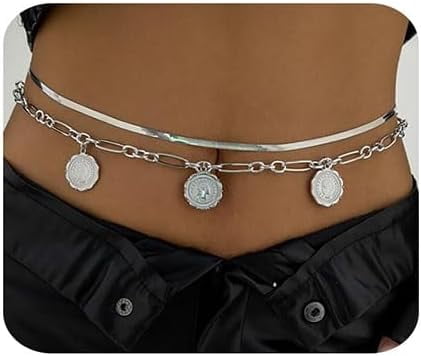 Sexy Multilayer Sterling silver Metal Waist Chain Beach Bikini Belly ...