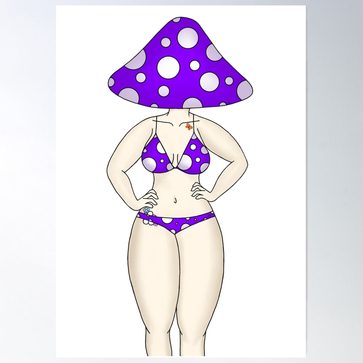 Sexy Mushroom Lady Purple Poster Wall Art Modern Wall Decor For Living Room Bedroom 8x12