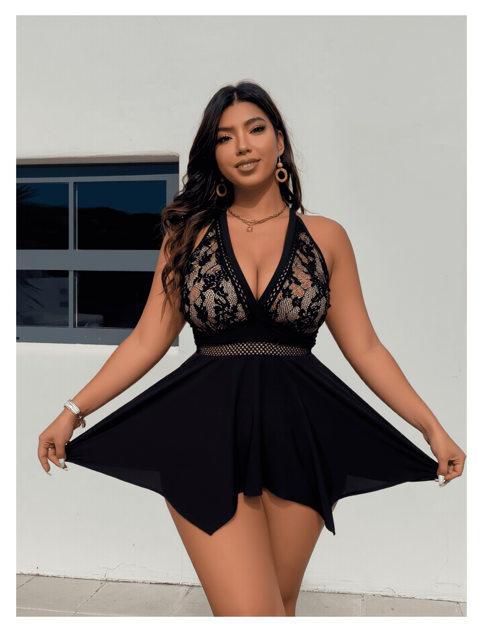 Sexy One Piece Swimsuit for Women - Plunge V Neck Backless Bathing Suit ...