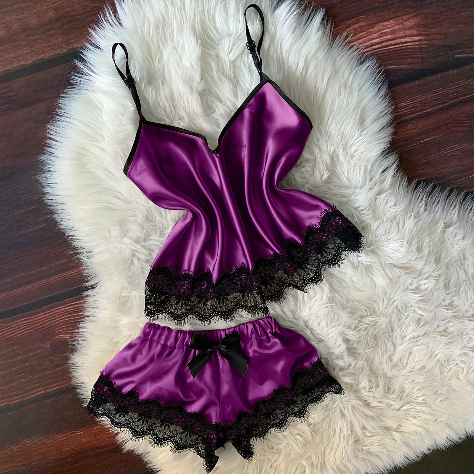 Sexy Pajamas For Women Women V Neck Eyelash Lace Sexy Stain Camisole