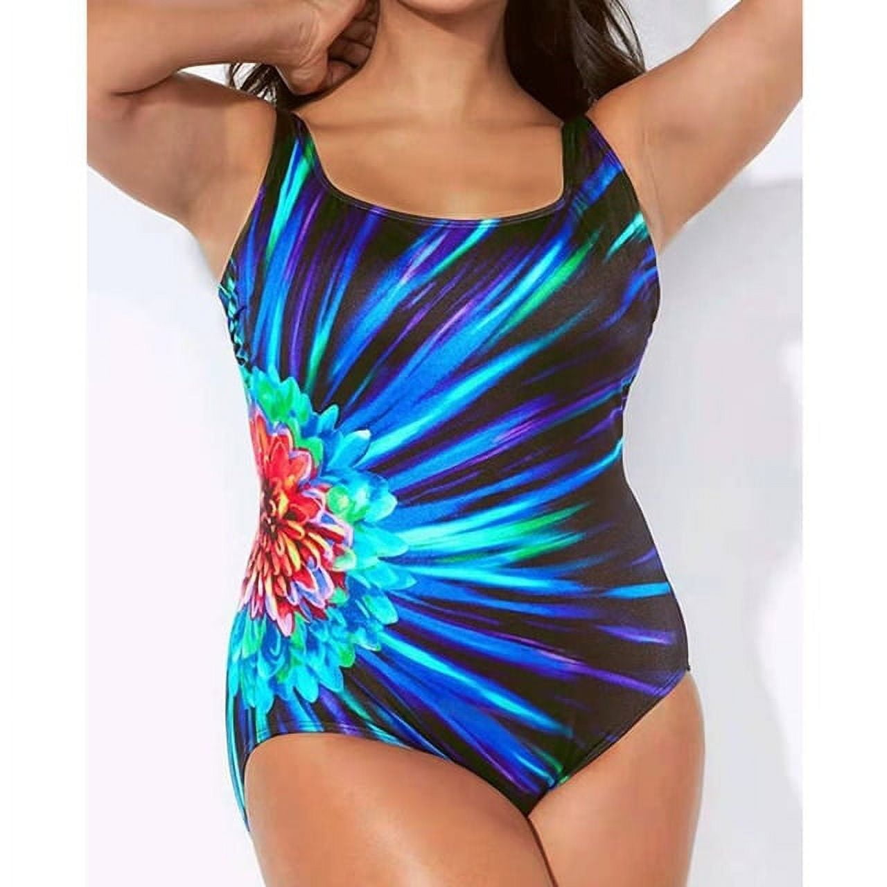 Sexy Patchwork One Piece Large Size Swimwear Push Up Women Plus Size