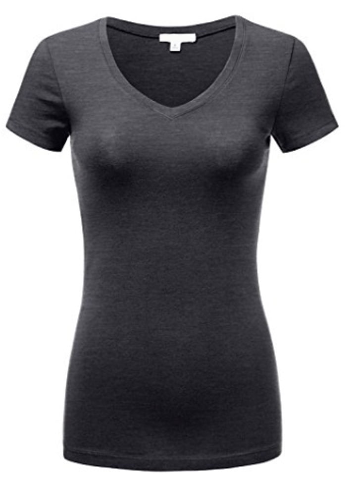 Sexy Plus Size Low-Cut Cleavage V-Neck T-Shirt Tee Top 1x2x3x - Walmart.com