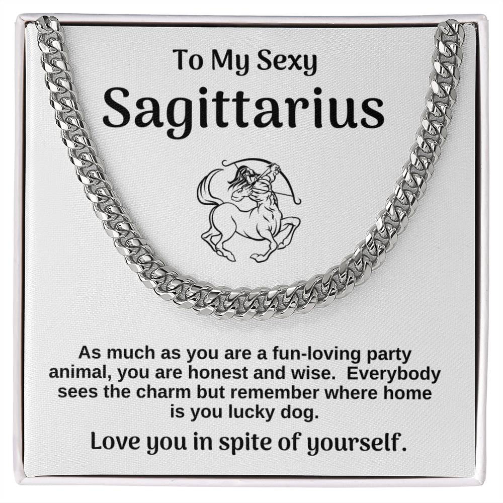 Sexy Sagittarius Cuban Chain Gift from Wife or Girlfriend, Cuban Link ...