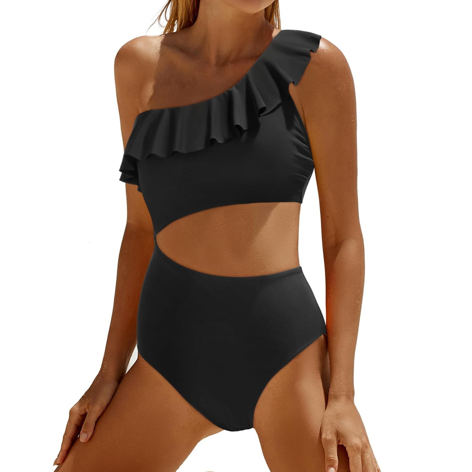 Sexy Sheer Bikini Sheathing Swimsuit Women's Fashion Ruffled Spa Bikini ...