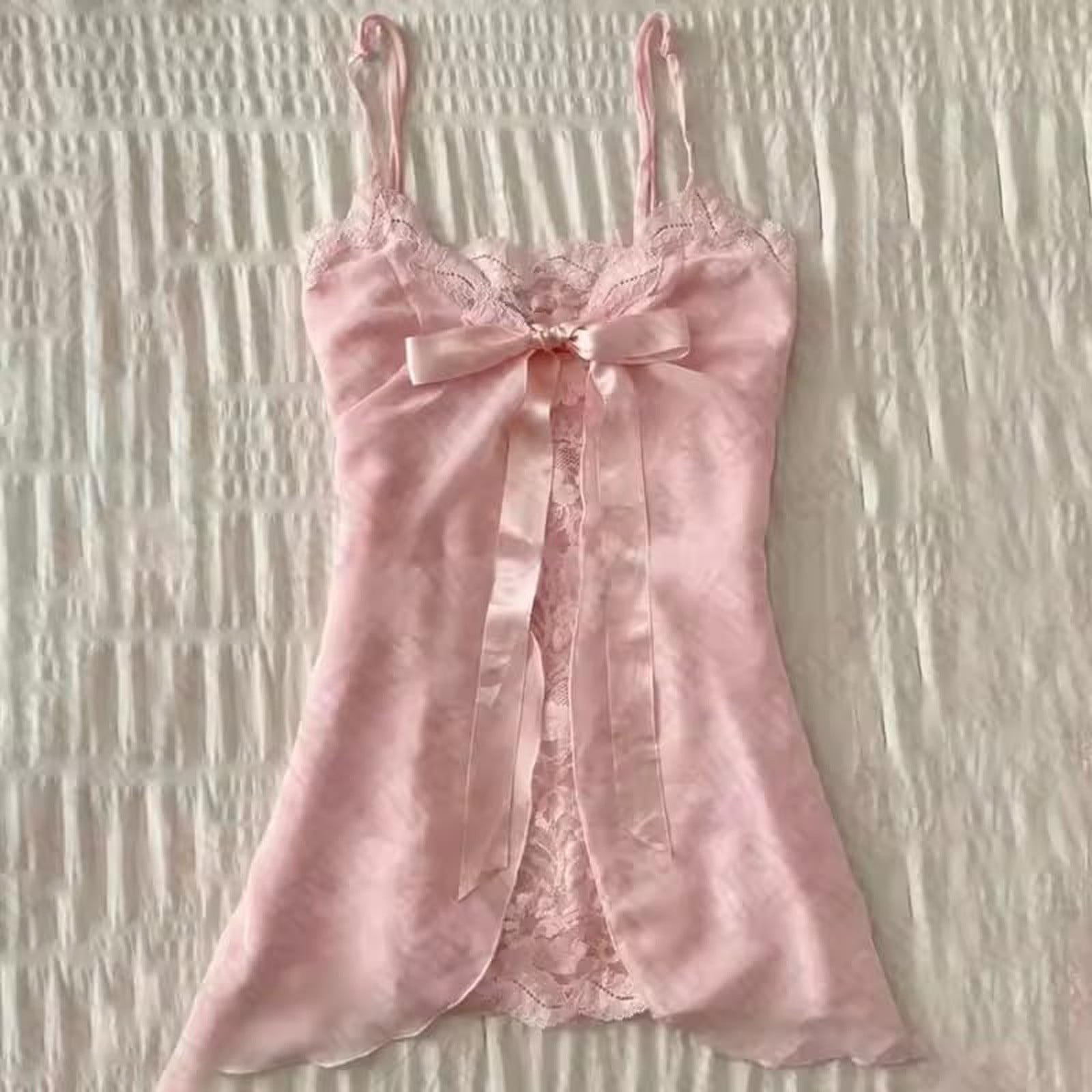 Sexy Sheer Mesh Lace Camisole Women's Sleeveless Nightgown Backless ...