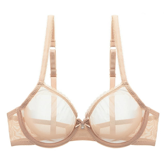 YANDW Sexy Sheer See Through Bras Unlined Underwire Lace Mesh Non ...