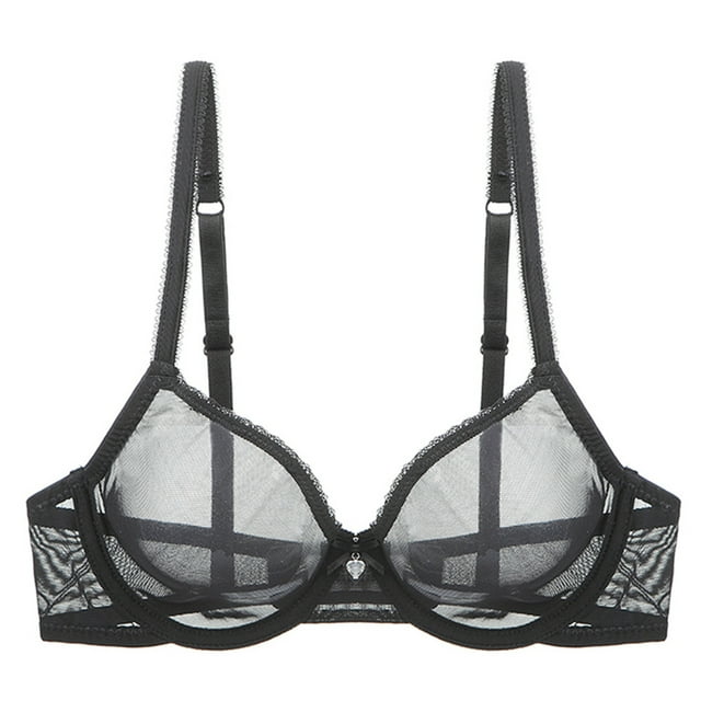 YANDW Sexy Sheer See Through Bras Unlined Underwire Lace Mesh Non ...