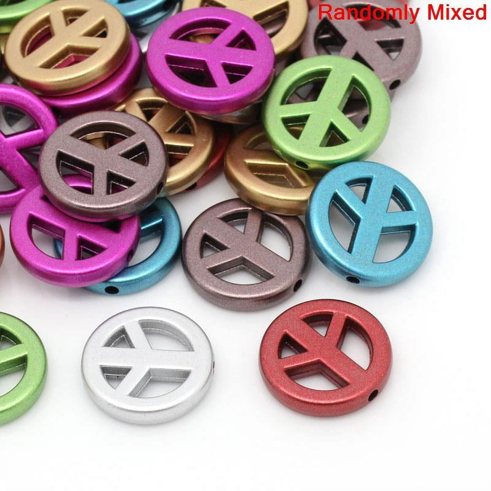 Sexy Sparkles 10 Pcs Acrylic Spacer Beads Peace Symbol Assorted Colors ...