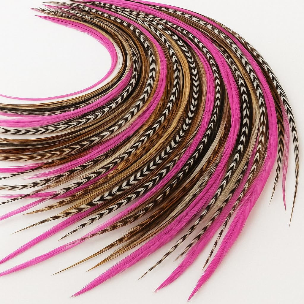 Sexy Sparkles 25 Hair Feathers Extensions Kit, 7