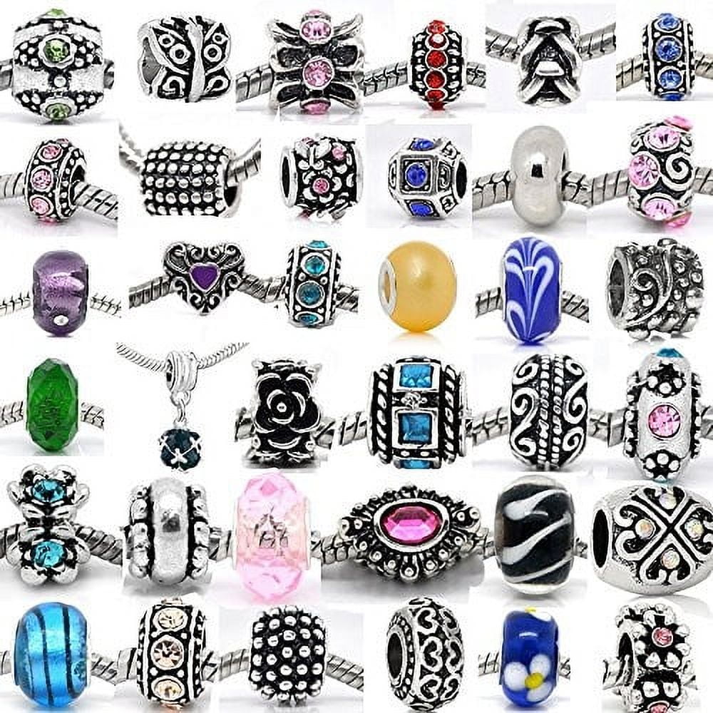 Sparkles 30 Mixed Beads - Assorted Charms, Crystal, Glass & Spacers for ...