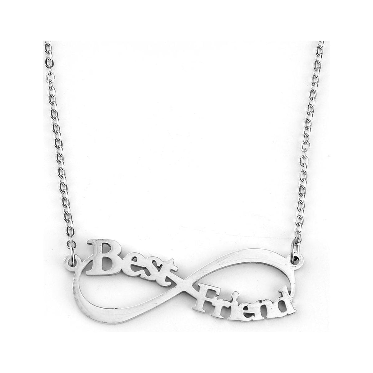 Stainless Steel Silver Tone Infinity Symbol Best Friend Necklace ...