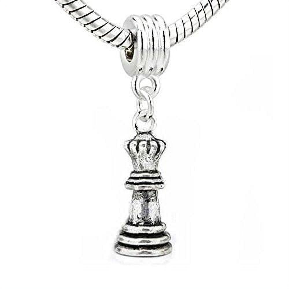 Sexy Sparkles 3D Queen Chess Charm Dangle Bead Spacer For Snake Chain ...