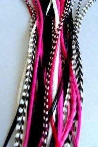 Sexy Sparkles Hot Pink Feathers Hair Extension - Bonded Together At the ...