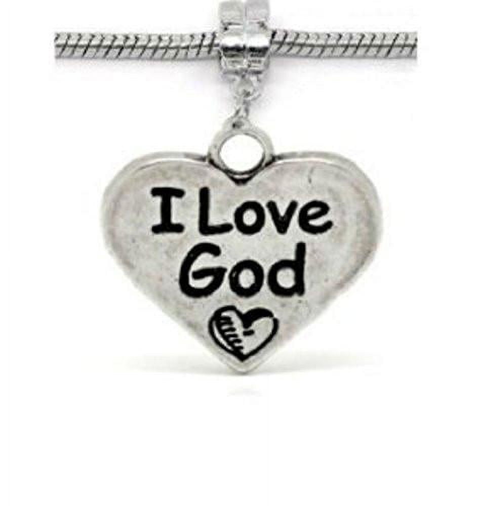 Sexy Sparkles Religious Pendant I Love God Love Dangle Charm European ...