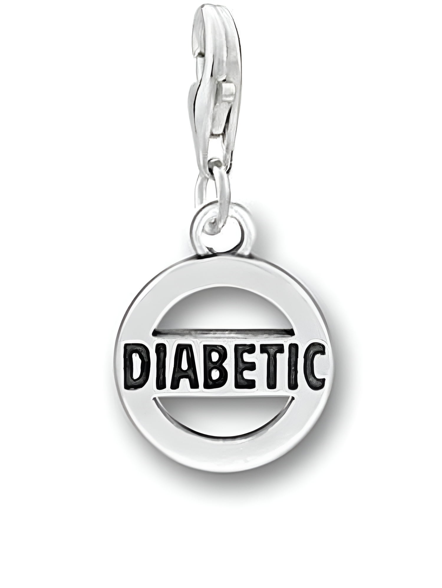 Sexy Sparkles Round Diabetic Clip on Pendant for European Necklace or ...