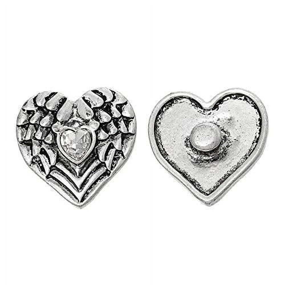 Sexy Sparkles Silver Base Metal Heart Snap Chunk Angel Wing Jewelry ...
