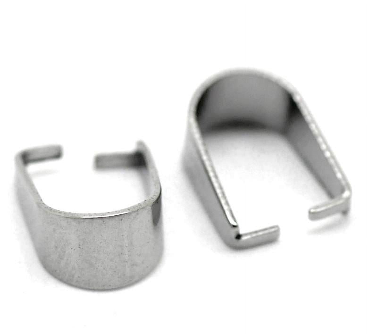 Sexy Sparkles Silver Tone Stainless Steel Pinch Clips Bail For making ...