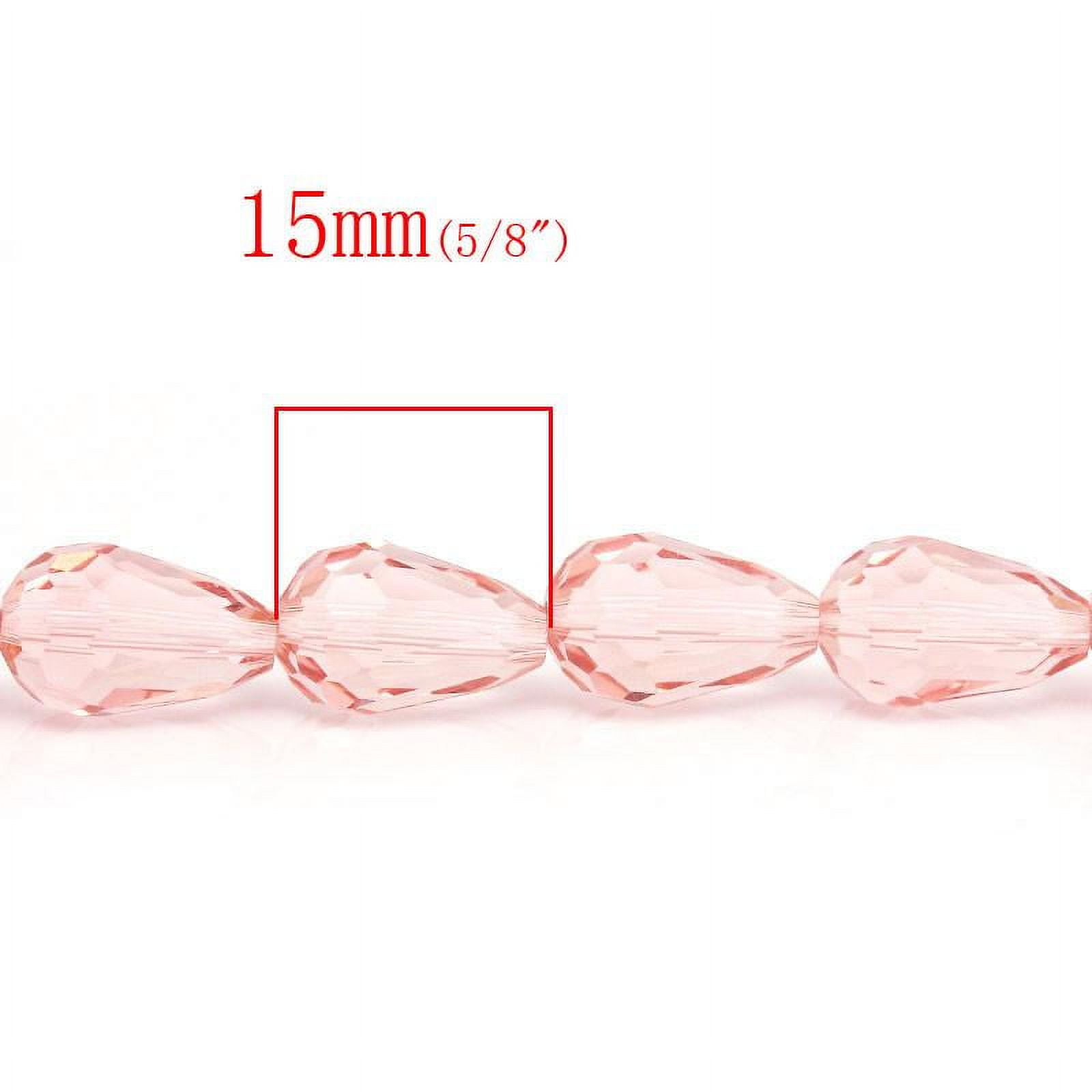 Sexy Sparkles Tear Drop Light Pink Faceted Glass Loose Beads - 15x10mm ...
