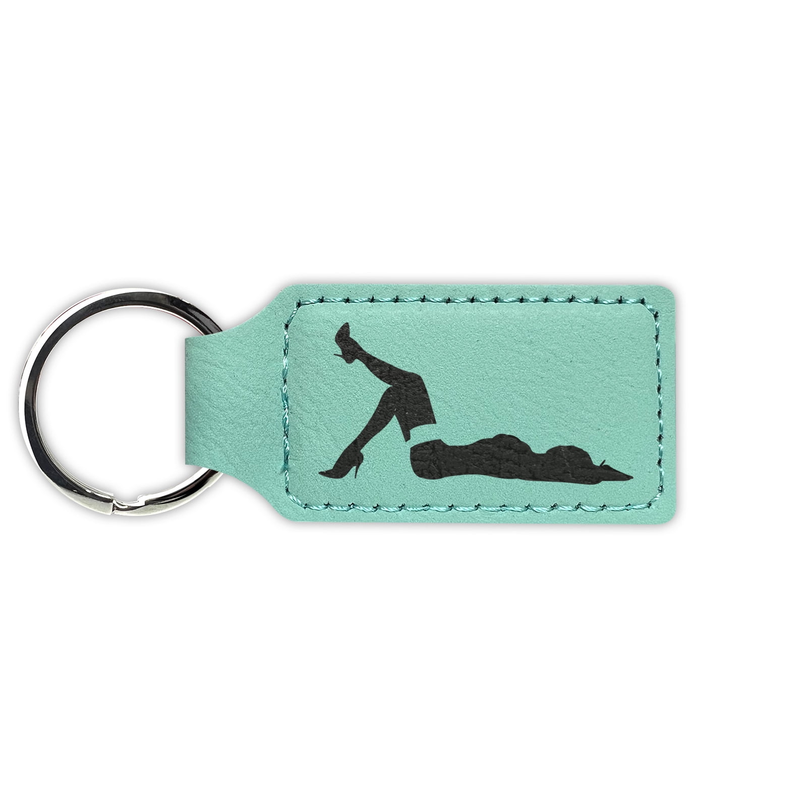Sexy Stripper Girl Keychain Leatherette Rectangle Laser Engraved