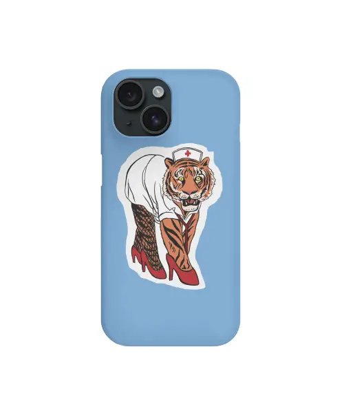 Sexy Tiger Nurse Funny Animal Job Art Phone Case for iPhone 16 15 14 13 ...